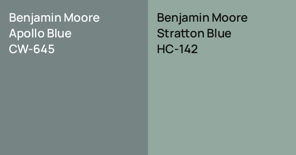Benjamin Moore Apollo Blue vs. Benjamin Moore Stratton Blue comparison