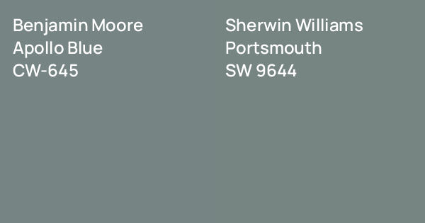 Benjamin Moore Apollo Blue vs. Sherwin Williams Portsmouth comparison