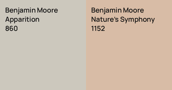 Benjamin Moore Apparition vs. Benjamin Moore Nature's Symphony comparison