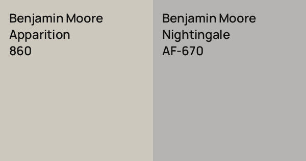 Benjamin Moore Apparition vs. Benjamin Moore Nightingale comparison