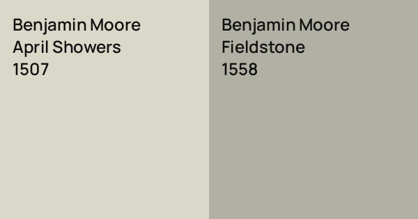 Benjamin Moore April Showers vs. Benjamin Moore Fieldstone comparison