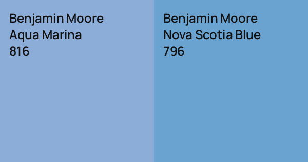 Benjamin Moore Aqua Marina vs. Benjamin Moore Nova Scotia Blue comparison