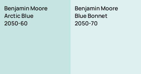 Benjamin Moore Arctic Blue vs. Benjamin Moore Blue Bonnet comparison