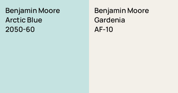 Benjamin Moore Arctic Blue vs. Benjamin Moore Gardenia comparison