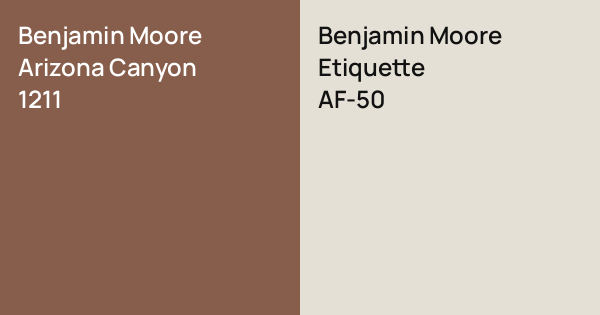 Benjamin Moore Arizona Canyon vs. Benjamin Moore Etiquette comparison
