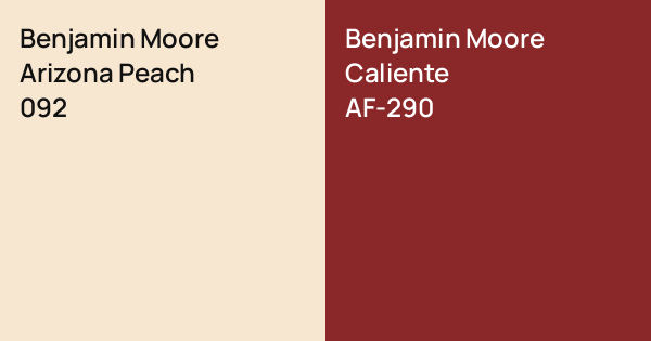 Benjamin Moore Arizona Peach vs. Benjamin Moore Caliente comparison
