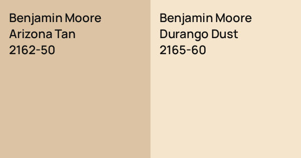 Benjamin Moore Arizona Tan vs. Benjamin Moore Durango Dust comparison