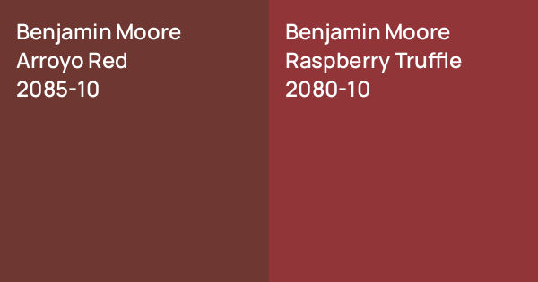 Benjamin Moore Arroyo Red vs. Benjamin Moore Raspberry Truffle comparison