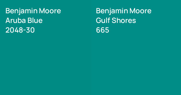 Benjamin Moore Aruba Blue vs. Benjamin Moore Gulf Shores comparison