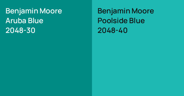 Benjamin Moore Aruba Blue vs. Benjamin Moore Poolside Blue comparison