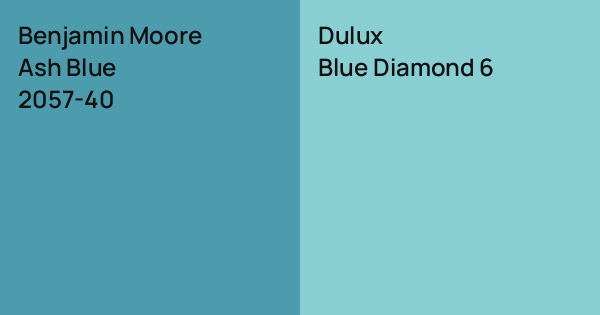 Benjamin Moore Ash Blue vs. Dulux Blue Diamond 6 comparison