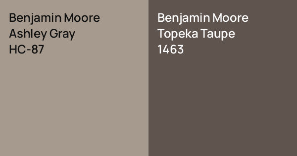 Benjamin Moore Ashley Gray vs. Benjamin Moore Topeka Taupe comparison