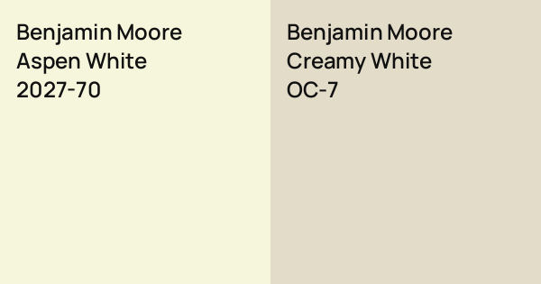 Benjamin Moore Aspen White vs. Benjamin Moore Creamy White comparison