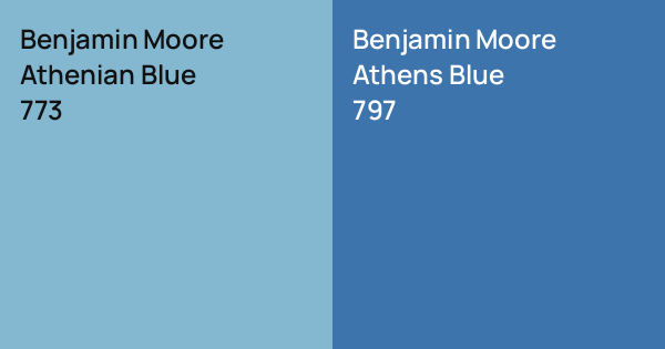 Benjamin Moore Athenian Blue vs. Benjamin Moore Athens Blue comparison