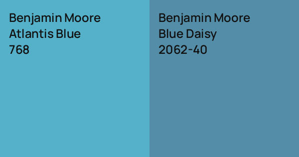 Benjamin Moore Atlantis Blue vs. Benjamin Moore Blue Daisy comparison