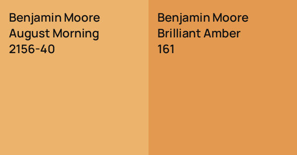 Benjamin Moore August Morning vs. Benjamin Moore Brilliant Amber comparison