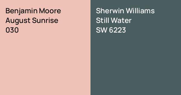 Benjamin Moore August Sunrise vs. Sherwin Williams Still Water comparison