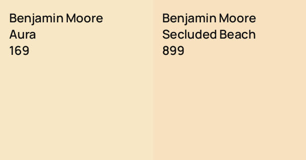 Benjamin Moore Aura vs. Benjamin Moore Secluded Beach comparison