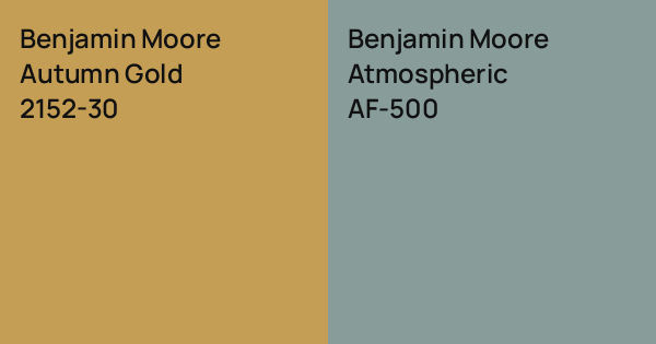 Benjamin Moore Autumn Gold vs. Benjamin Moore Atmospheric comparison