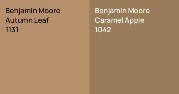 Benjamin Moore Autumn Leaf vs. Benjamin Moore Caramel Apple comparison
