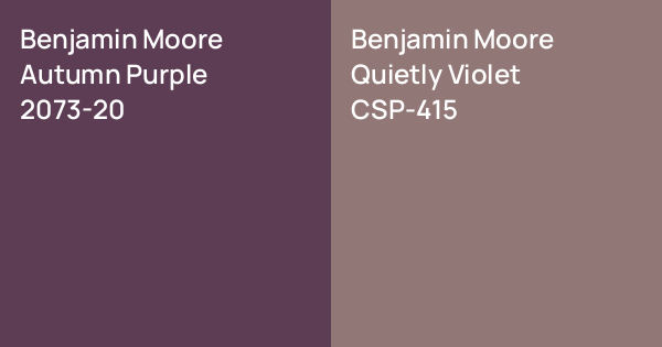 Benjamin Moore Autumn Purple vs. Benjamin Moore Quietly Violet comparison