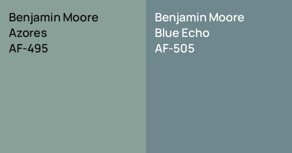 Benjamin Moore Azores vs. Benjamin Moore Blue Echo comparison