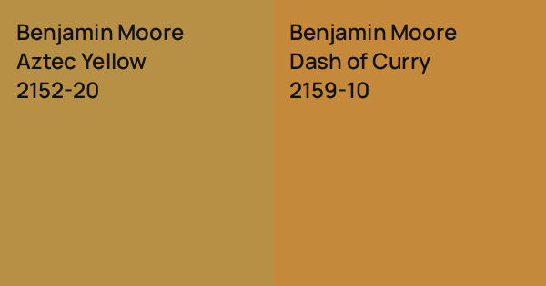 Benjamin Moore Aztec Yellow vs. Benjamin Moore Dash of Curry comparison