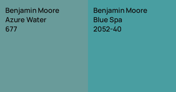 Benjamin Moore Azure Water vs. Benjamin Moore Blue Spa comparison