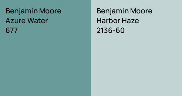 Benjamin Moore Azure Water vs. Benjamin Moore Harbor Haze comparison