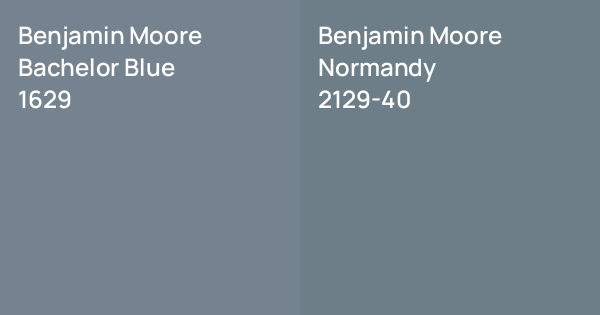 Benjamin Moore Bachelor Blue vs. Benjamin Moore Normandy comparison