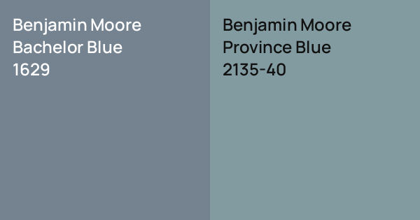 Benjamin Moore Bachelor Blue vs. Benjamin Moore Province Blue comparison