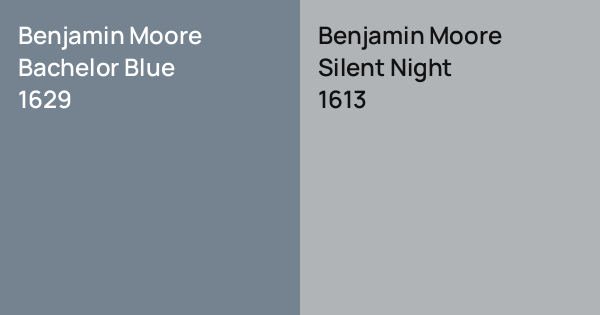 Benjamin Moore Bachelor Blue vs. Benjamin Moore Silent Night comparison