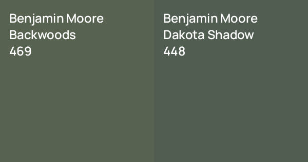 Benjamin Moore Backwoods vs. Benjamin Moore Dakota Shadow comparison