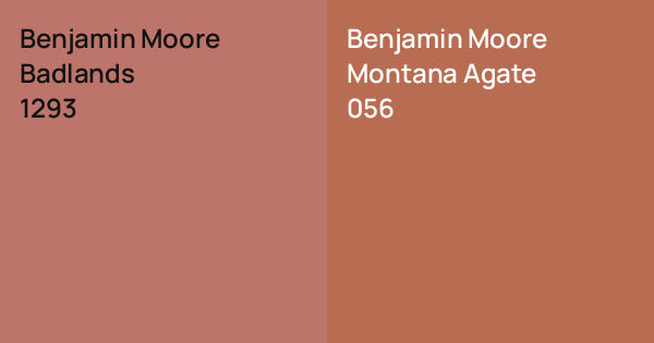Benjamin Moore Badlands vs. Benjamin Moore Montana Agate comparison