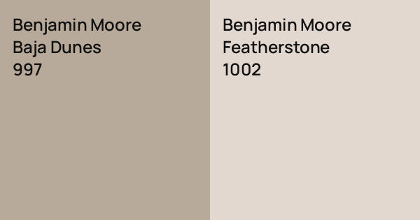 Benjamin Moore Baja Dunes vs. Benjamin Moore Featherstone comparison
