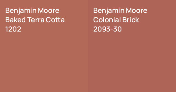Benjamin Moore Baked Terra Cotta vs. Benjamin Moore Colonial Brick ...