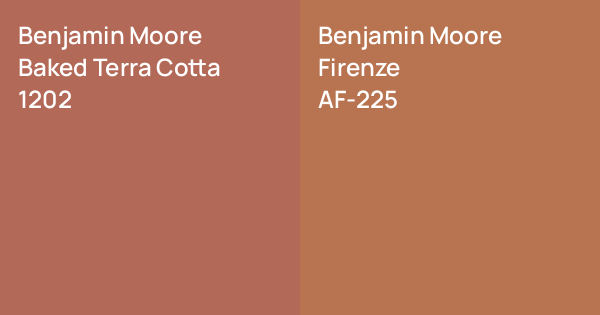 Benjamin Moore Baked Terra Cotta vs. Benjamin Moore Firenze comparison