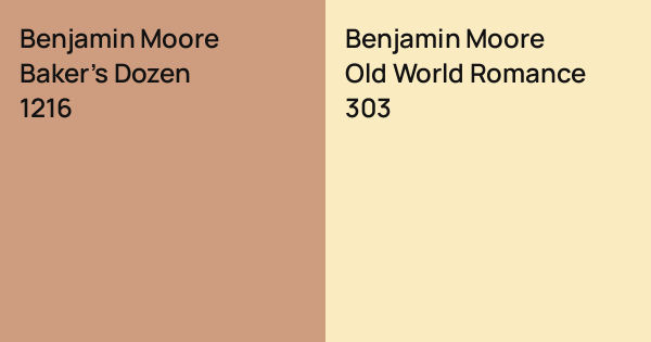 Benjamin Moore Baker's Dozen vs. Benjamin Moore Old World Romance ...