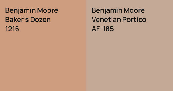 Benjamin Moore Baker's Dozen vs. Benjamin Moore Venetian Portico comparison