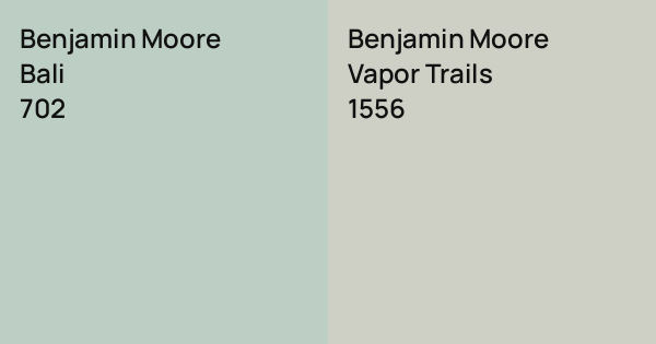 Benjamin Moore Bali vs. Benjamin Moore Vapor Trails comparison