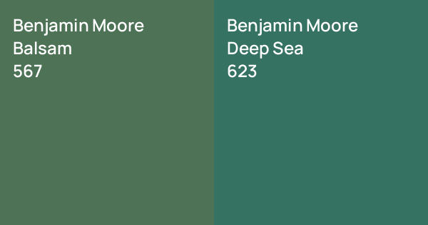 Benjamin Moore Balsam vs. Benjamin Moore Deep Sea comparison
