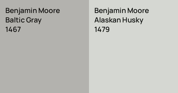 Benjamin Moore Baltic Gray vs. Benjamin Moore Alaskan Husky comparison