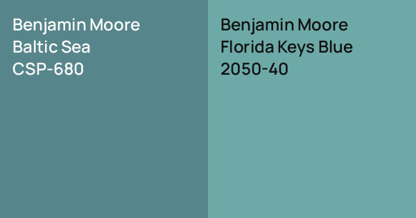 Benjamin Moore Baltic Sea vs. Benjamin Moore Florida Keys Blue comparison