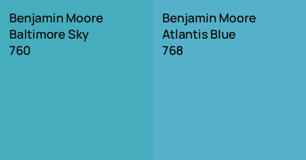 Benjamin Moore Baltimore Sky vs. Benjamin Moore Atlantis Blue comparison