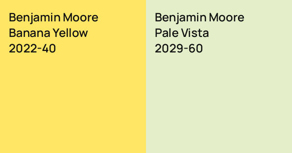 Benjamin Moore Banana Yellow vs. Benjamin Moore Pale Vista comparison