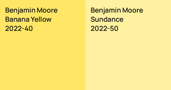 Benjamin Moore Banana Yellow vs. Benjamin Moore Sundance comparison