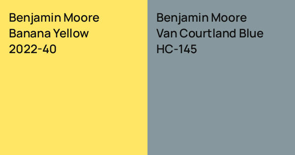 Benjamin Moore Banana Yellow vs. Benjamin Moore Van Courtland Blue ...