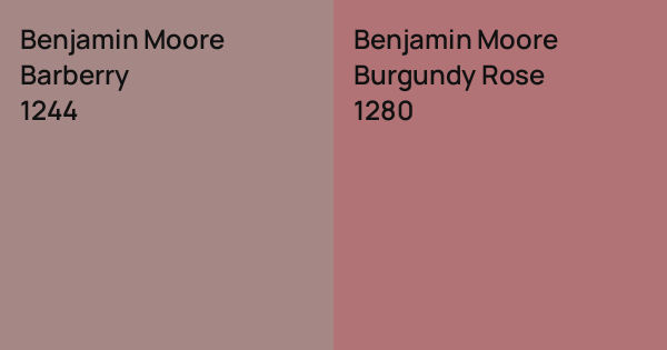 Benjamin Moore Barberry vs. Benjamin Moore Burgundy Rose comparison