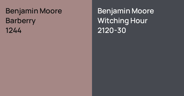 Benjamin Moore Barberry vs. Benjamin Moore Witching Hour comparison