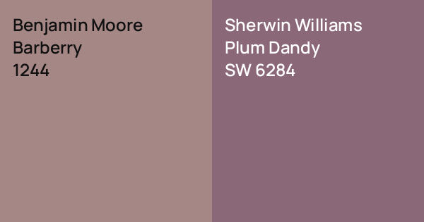Benjamin Moore Barberry vs. Sherwin Williams Plum Dandy comparison